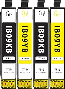 Amazon.co.jp: 【埼京企画】IB09(2KB/2YB) 4本セット 大容量インク 黒/顔料 互換インクカートリッジ (IB09 IB09KB IB09YB IB09CL4B) 対応 ...