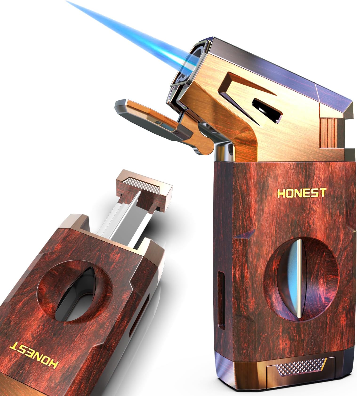 Amazon.com: Butane Torch Lighter with V Cutter, Windproof Jet Flame ...