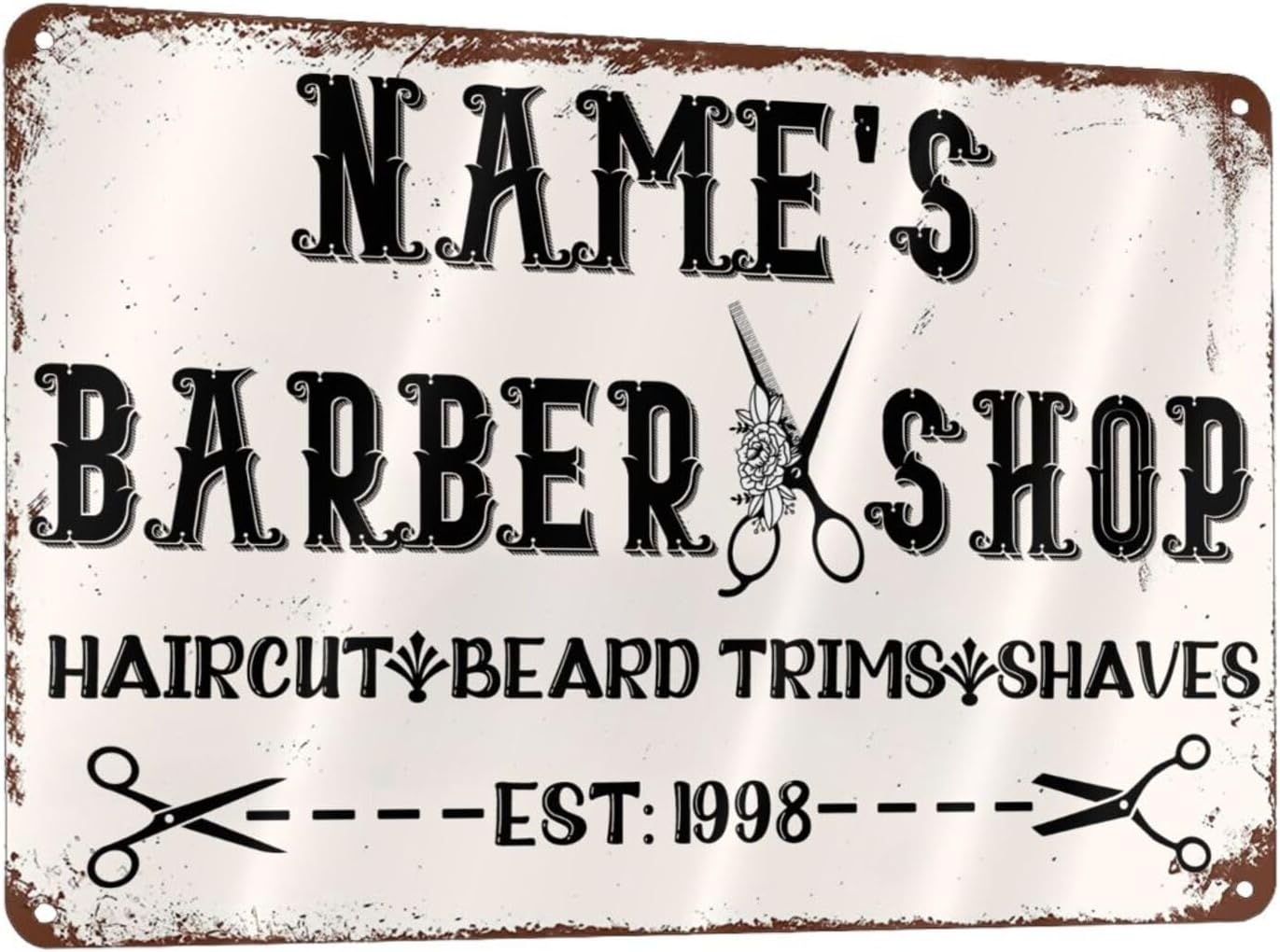 Amazon.com: Personalized Barber Shop Sign Custom Name Signs Haircuts ...
