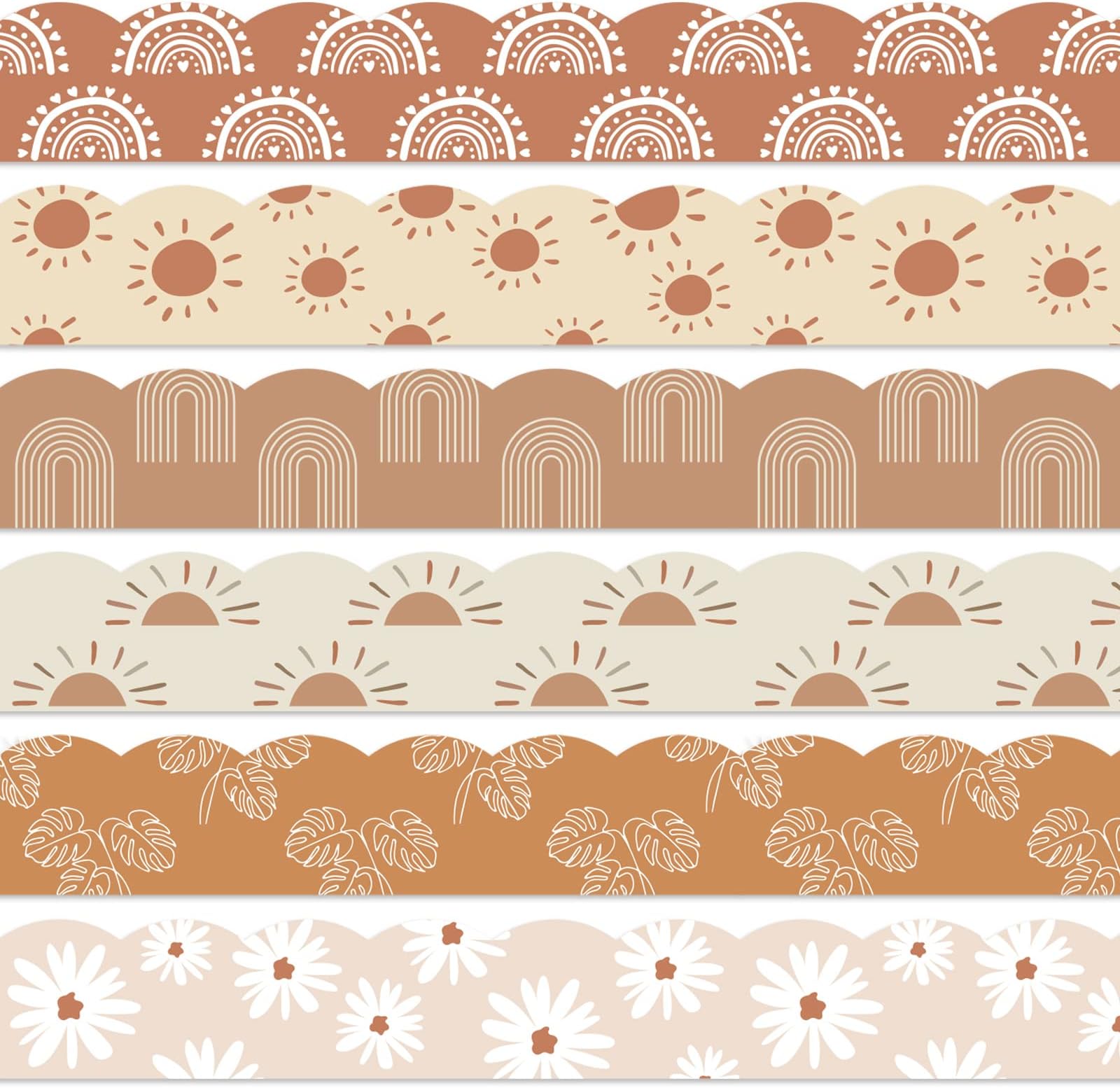 Amazon.com: Whaline 82Ft Modern Boho Bulletin Board Borders Boho ...