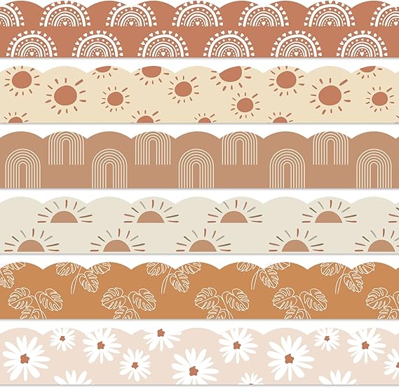 Amazon.com: Whaline 82Ft Modern Boho Bulletin Board Borders Boho ...