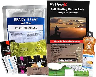 Ration-X Self Heating Field Ration Pack Ready To Eat Outdoor Meal Menu ...