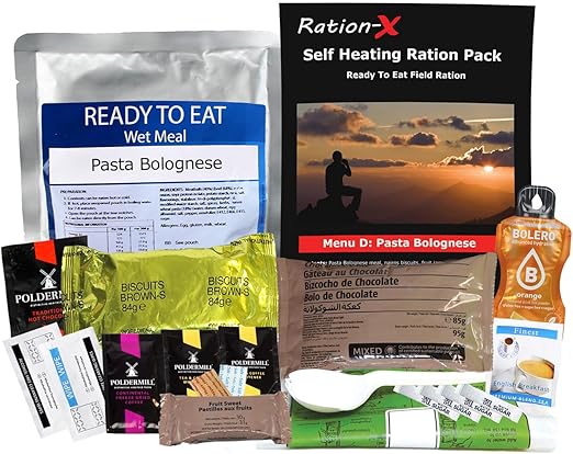 Ration-X Self Heating Field Ration Pack Ready To Eat Outdoor Meal Menu ...