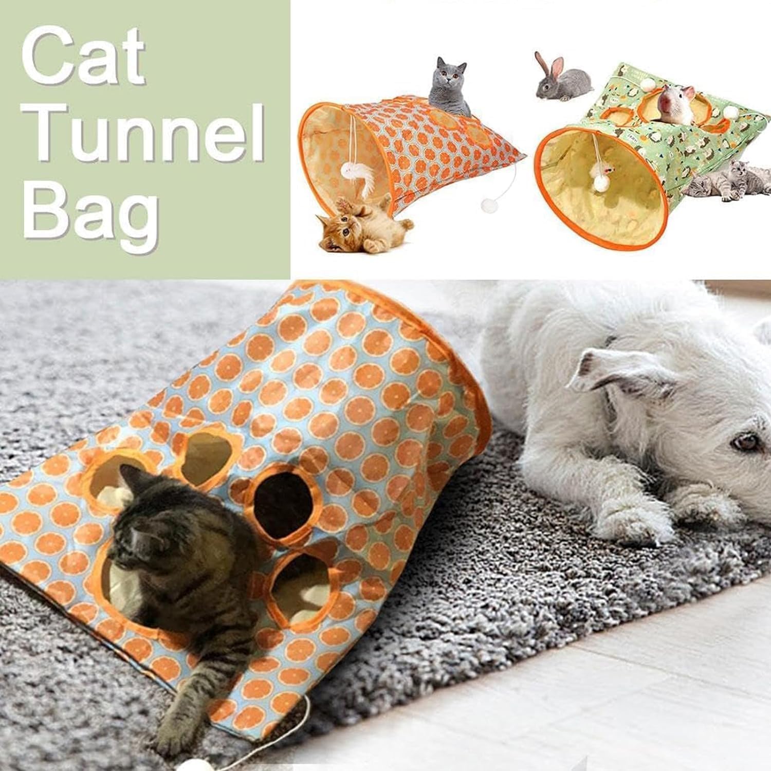 Cat Tunnels for Indoor Cats, Cat Tunnel Bag, Collapsible Cat Tunnel Bed ...