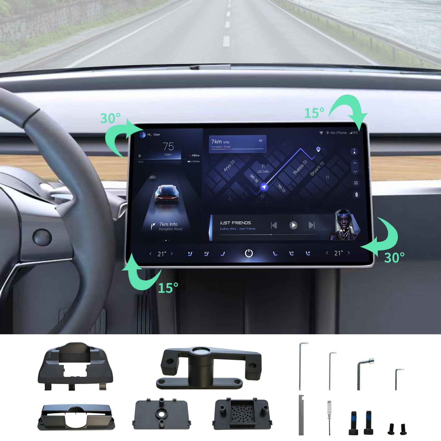 Amazon.com: Screen Swivel Mount for Tesla Model Y 2020-2023 & Model 3 ...