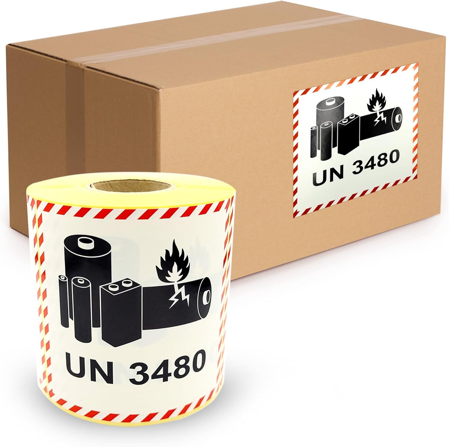 MD Labels 500 Dangerous Goods Labels UN 3480 100 x 100 mm - Contains ...