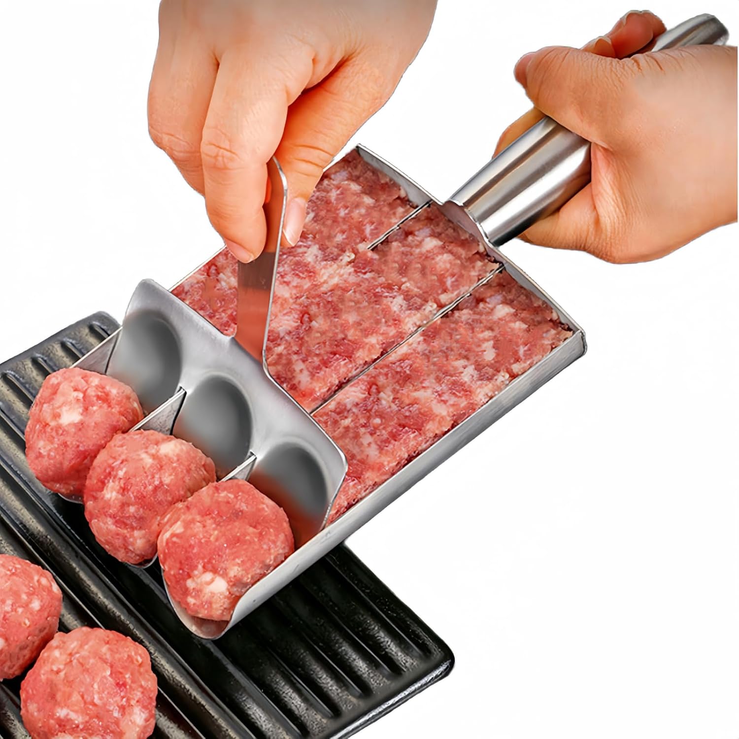 Amazon.com: SWJLR Stainless Steel Triple Meatball Maker, Meatball maker ...