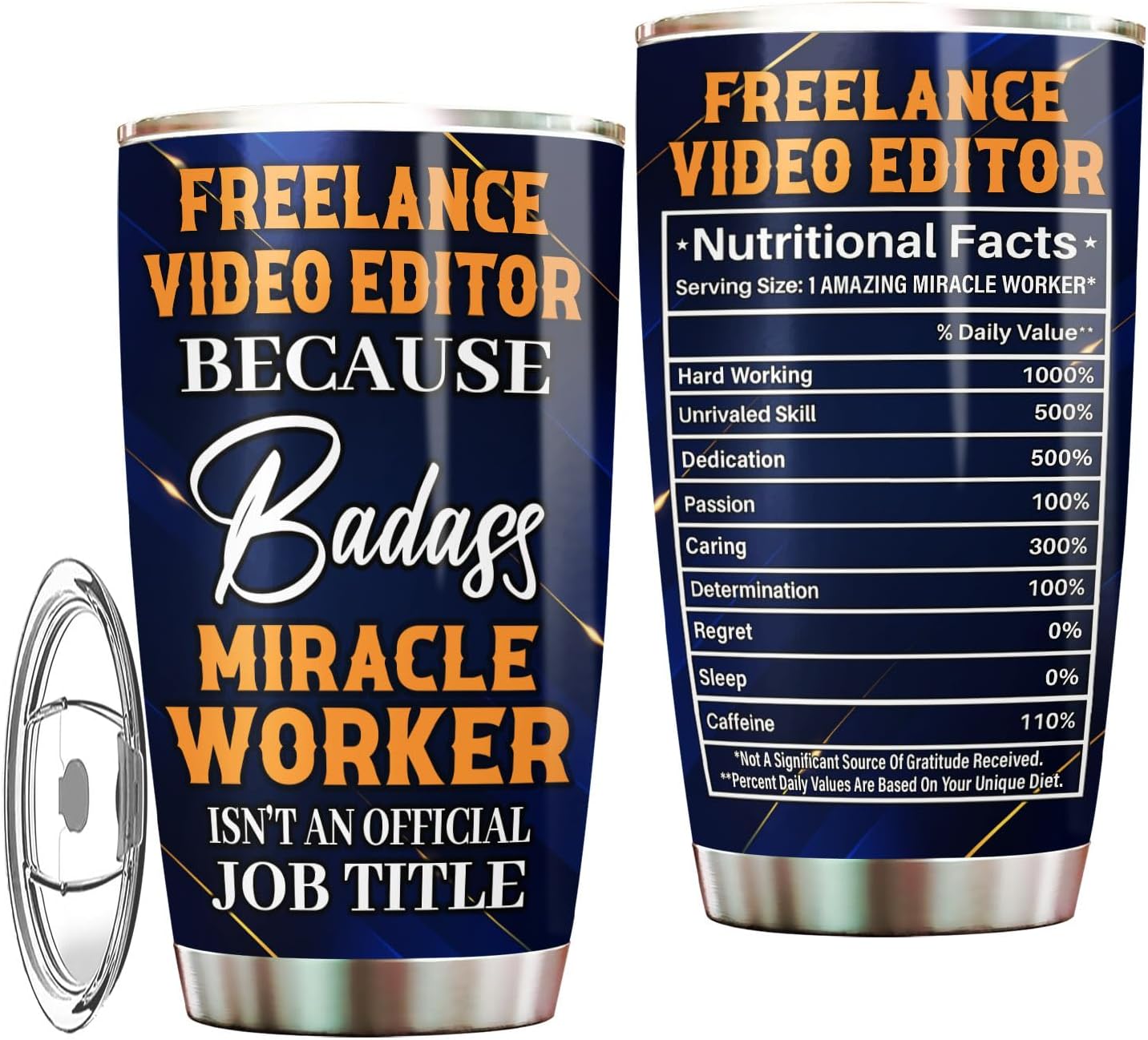Amazon.com: Freelance Video Editor Tumbler 20oz – Stainless Steel ...