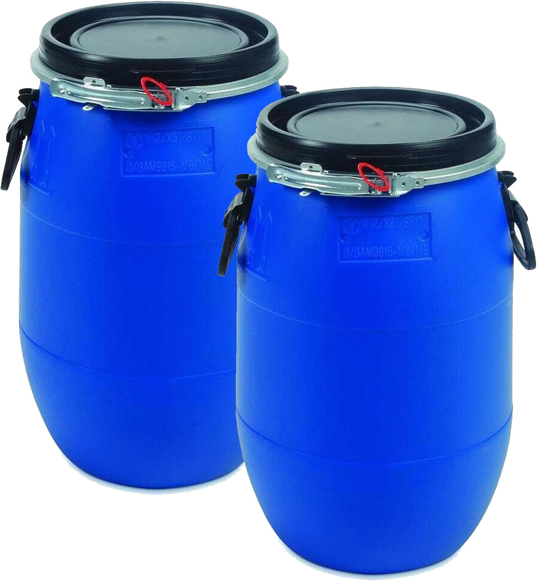 ITP Packaging 30 Litre Plastic Blue Open Top Storage Barrel Drum Keg ...