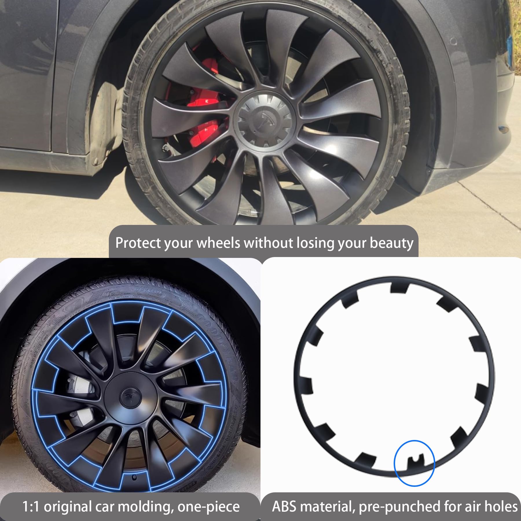 Snapklik.com : Rim Protector Fits For Tesla Model Y 21 Inch Matte Black ...