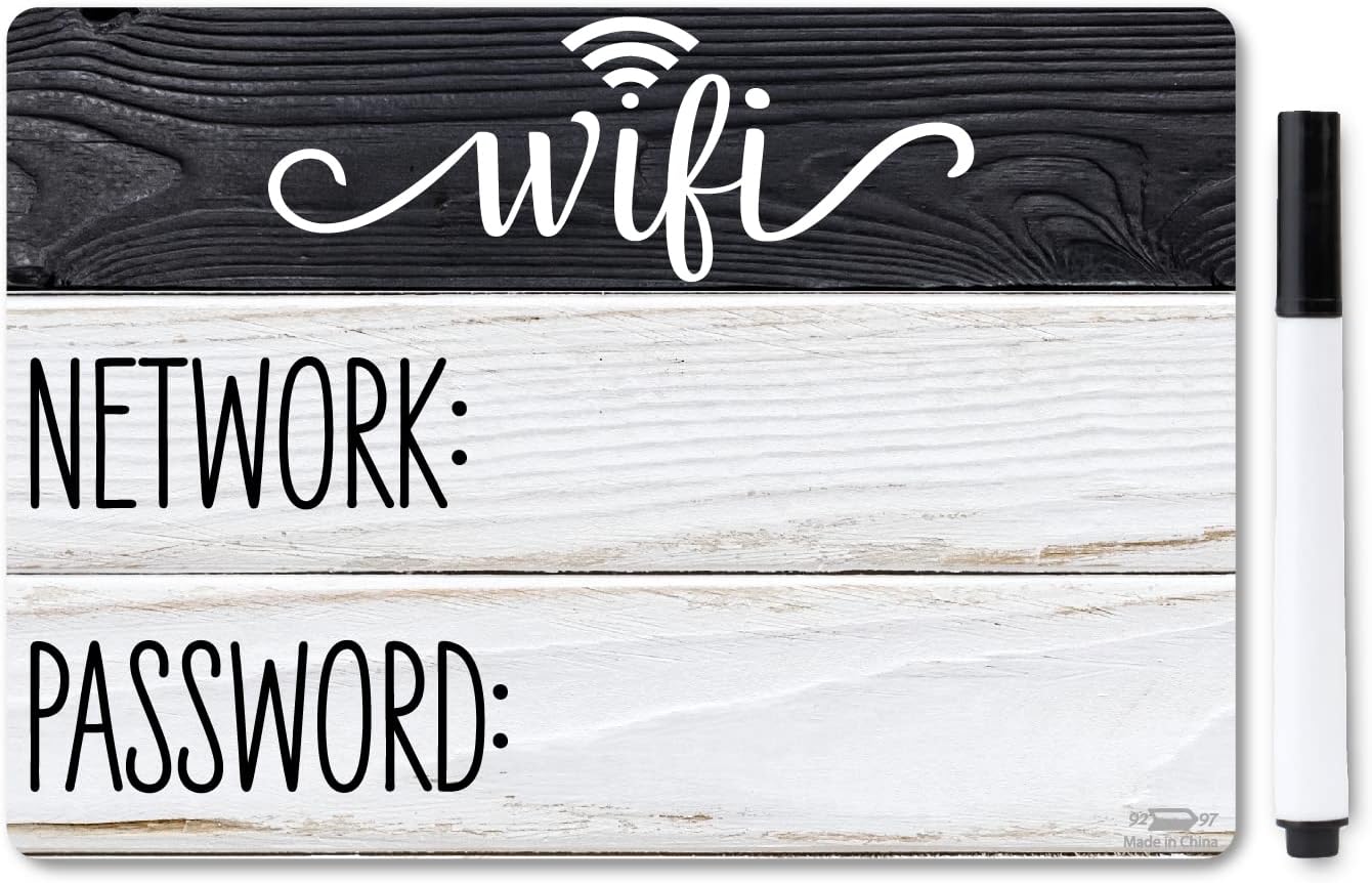 Amazon.com: Aesthetic WiFi Password Sign Fridge Magnet, Rustic Wifi ...