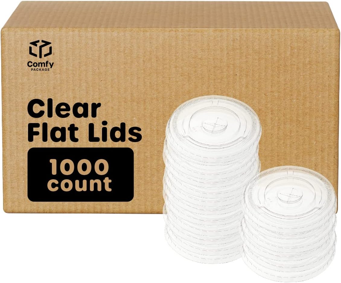 Amazon.com: CIAO! Ultra Clear PET Flat Lid with Straw Slot - Fits CIAO ...