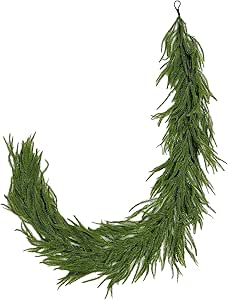Amazon.com: 9 FT Real Touch Norfolk Pine Garland Green Artificial Christmas Garland Faux ...