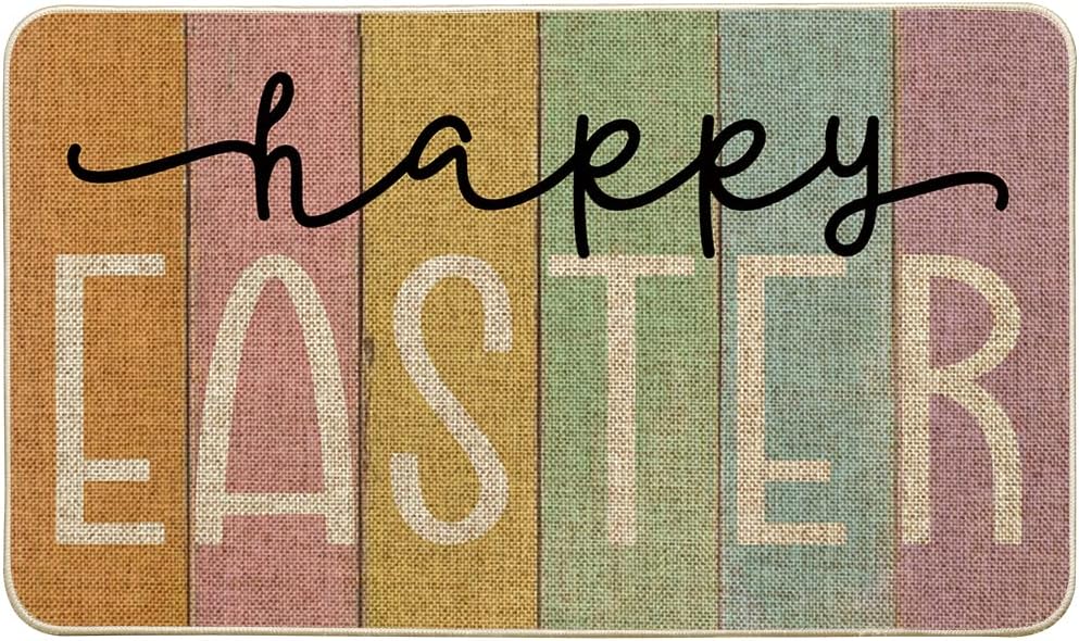Amazon.com: Artoid Mode Stripes Happy Easter Doormat, Spring Home Decor ...