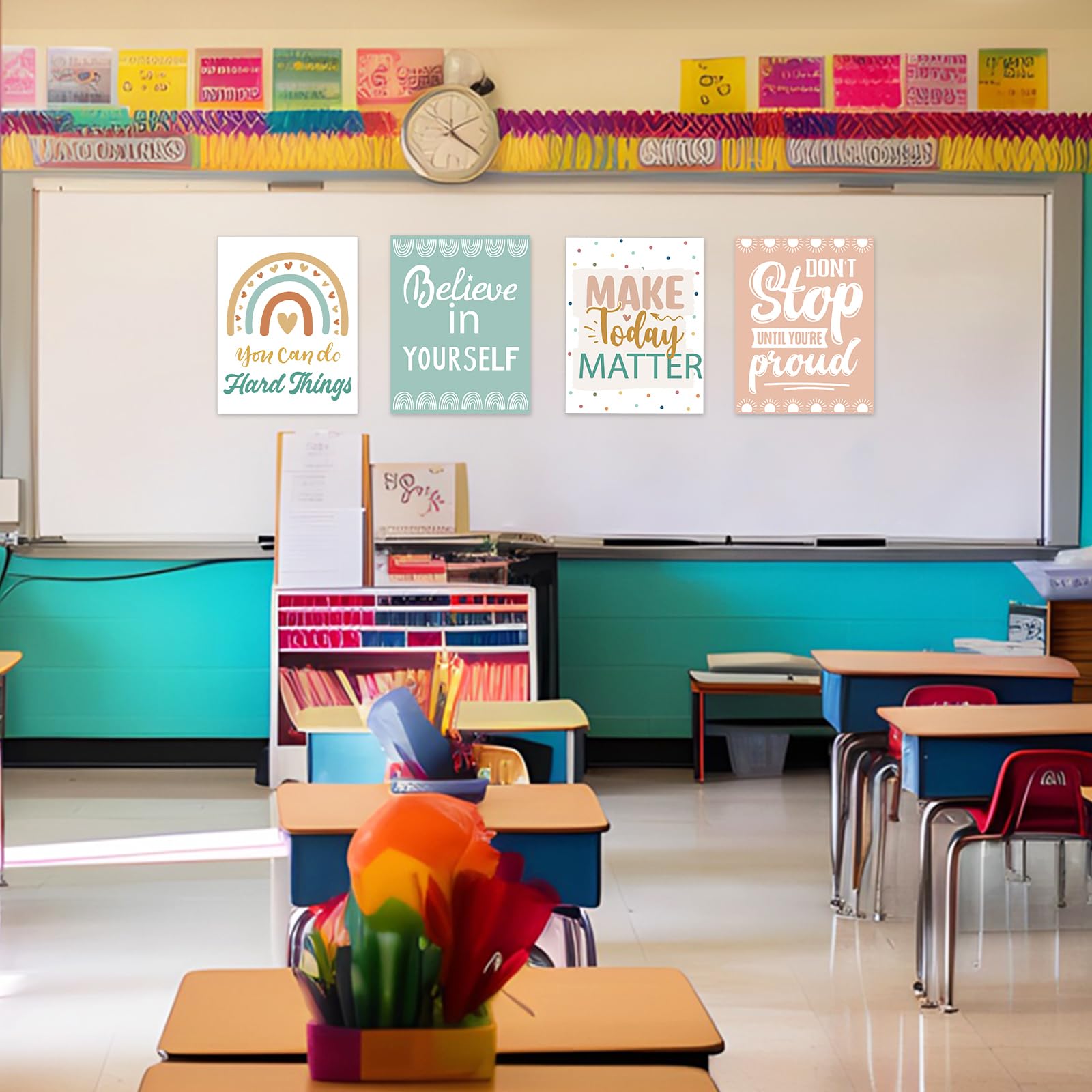 Snapklik.com : 12 Pcs Boho Classroom Posters, Mindset Posters Boho ...