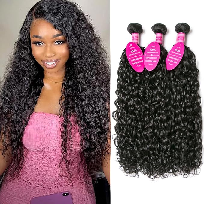 Amazon.com : SKVWTIM Water Wave Bundles 12 14 16 Inch Brazilian Virgin ...