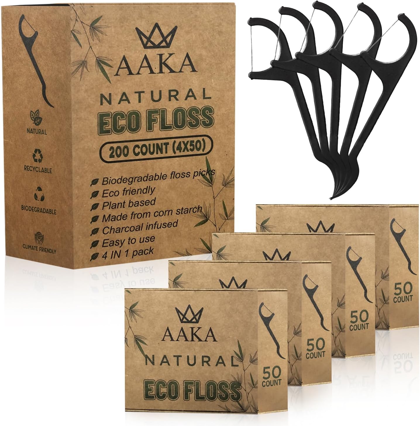Amazon.com : Biodegradable Dental Floss Picks- Plant Based- Eco ...