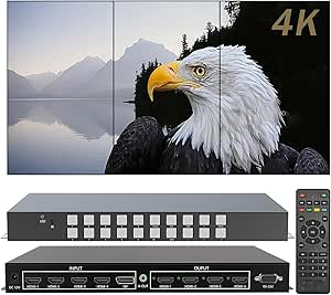 Amazon.com: ICUIXIAN 1x3 Video Wall Controller Vertical 90°-180°-270 ...