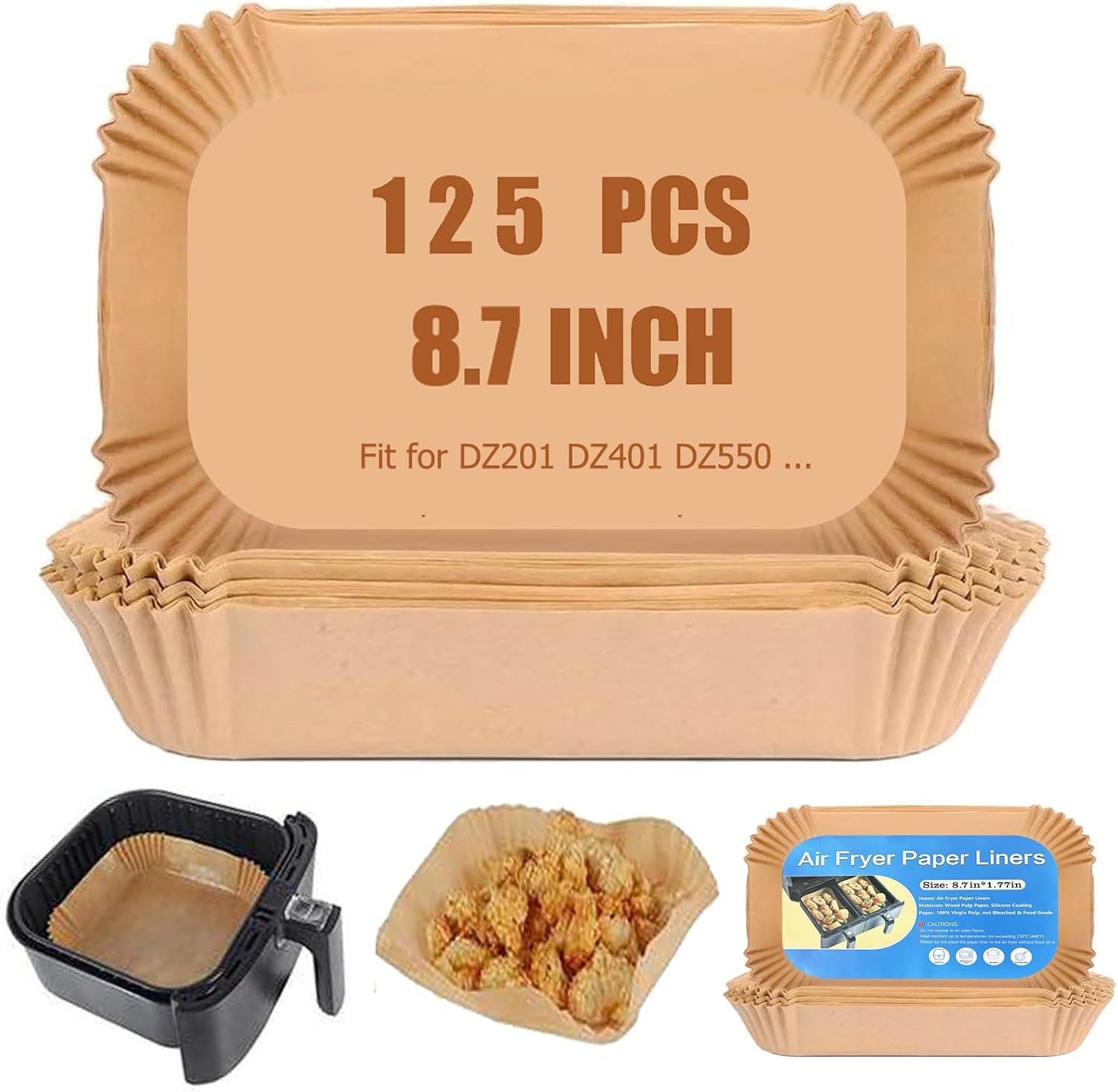 Amazon.com: THOBY Air Fryer Paper Liners - Rectangular Disposable Non ...
