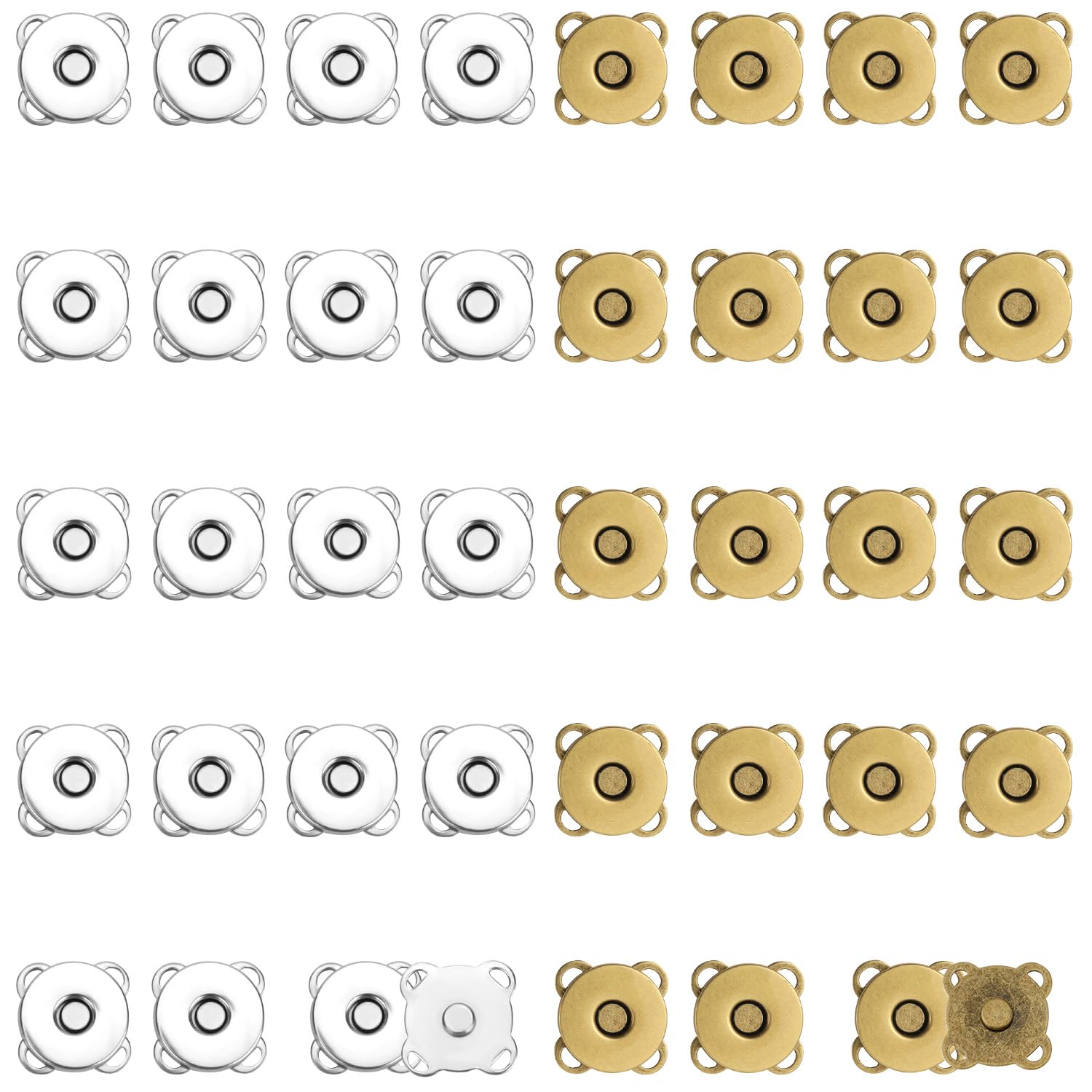 Amazon.com: 20 Sets of Magnetic Buttons, 0.39in/10mm Smooth Magnet Snap ...