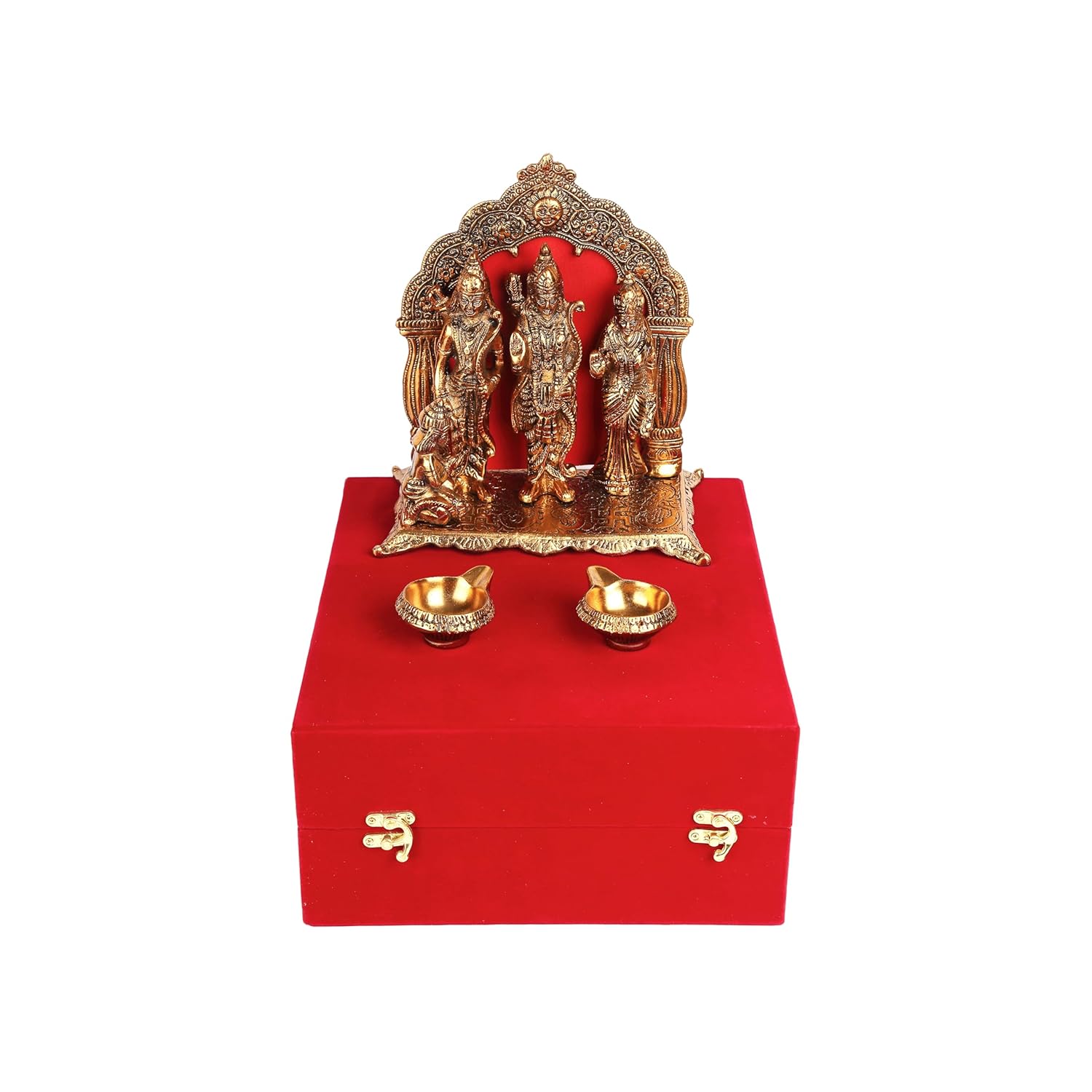 Buy RKONECT® Copper Metal Ram Darbar Idol Murti for Home Decor with 2 ...