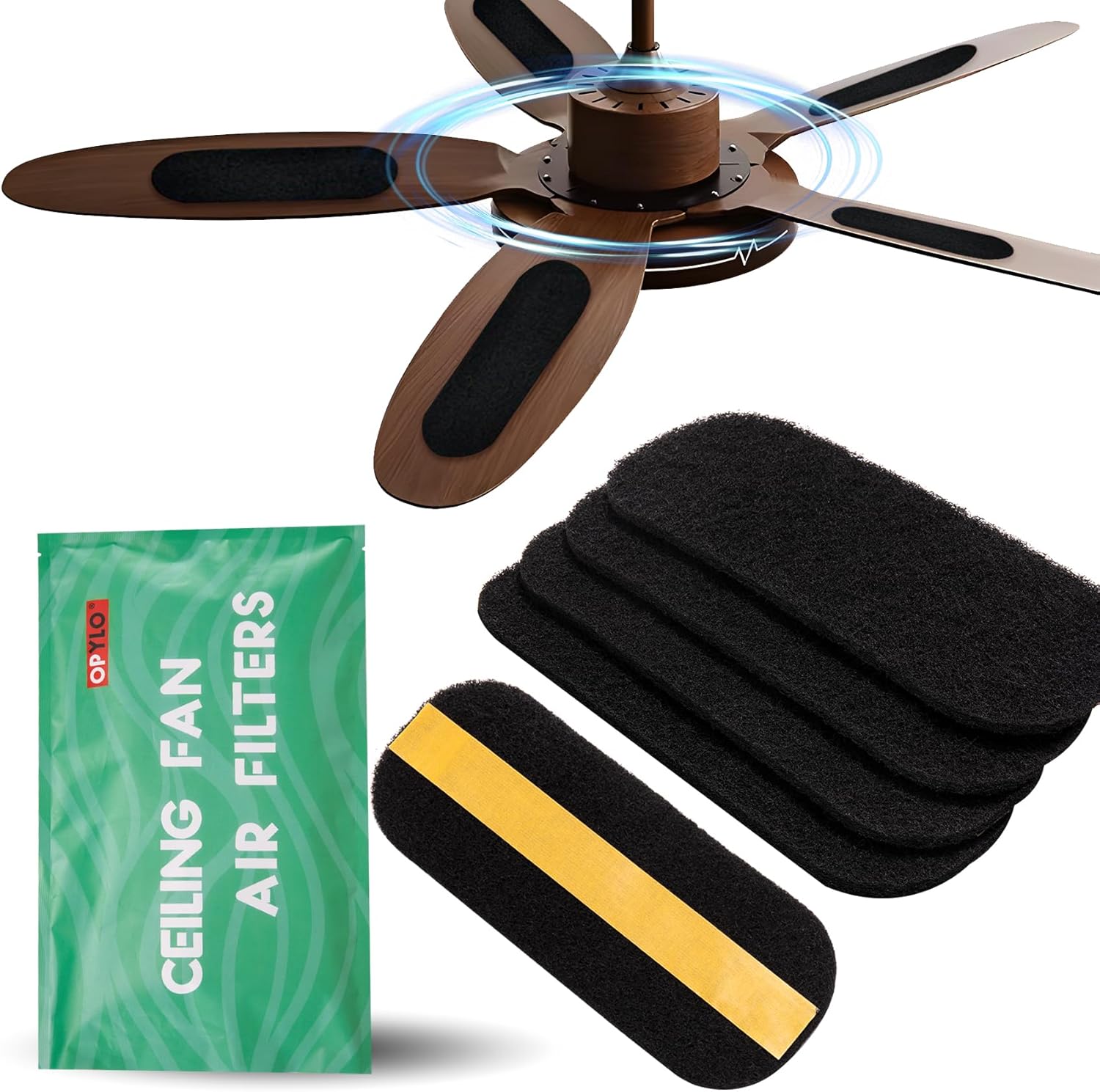 Amazon.com: OPYLO ceiling fan filters, easy-stick universal 5pcs ...