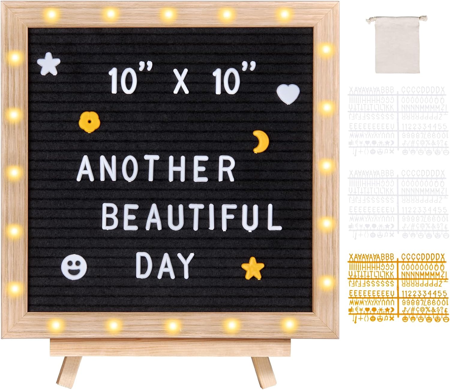 VEVOR Black Felt Letter Board, 10"x10" Felt Message Board, Changeable ...