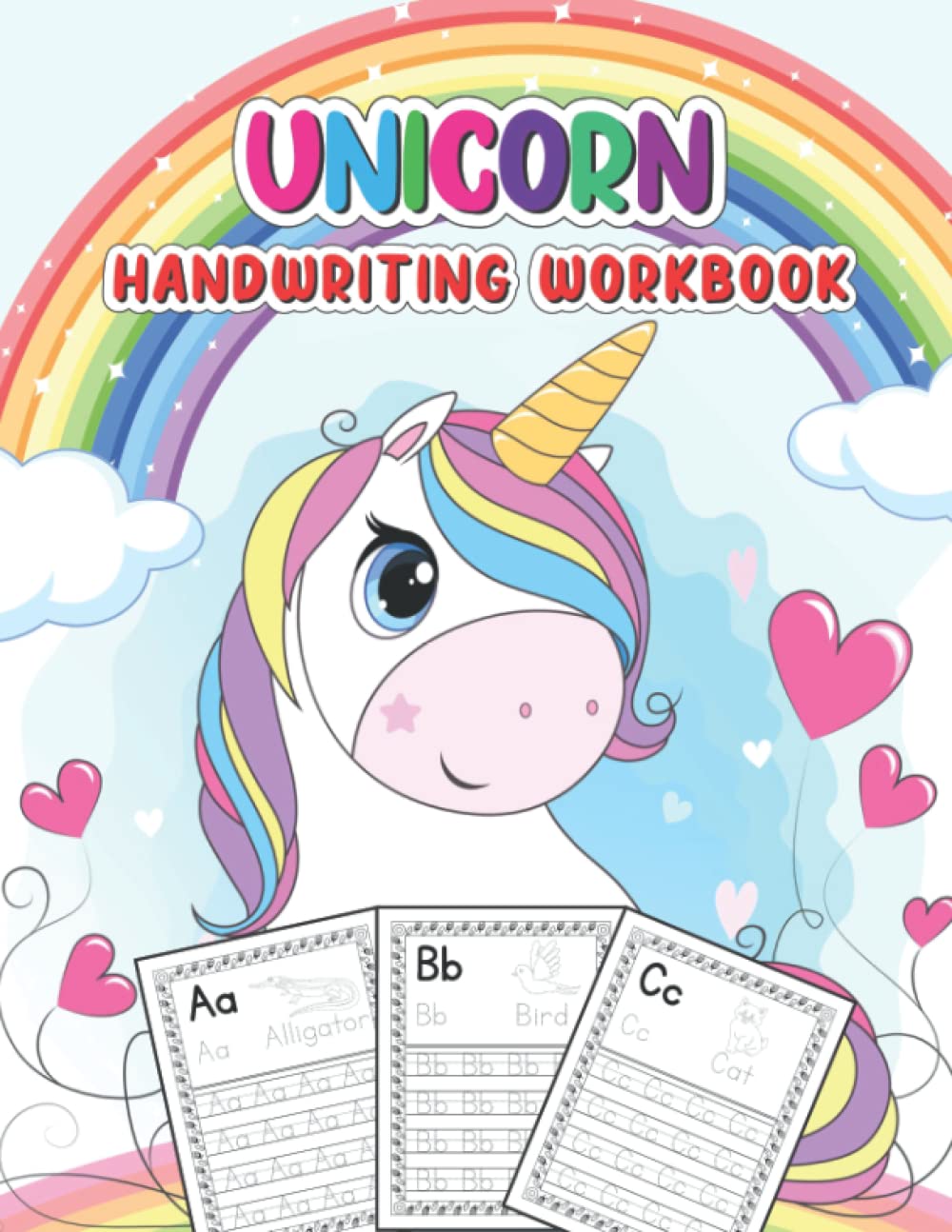 Unicorn Handwriting Workbook Handwriting And Coloring Book For Unicorns ...