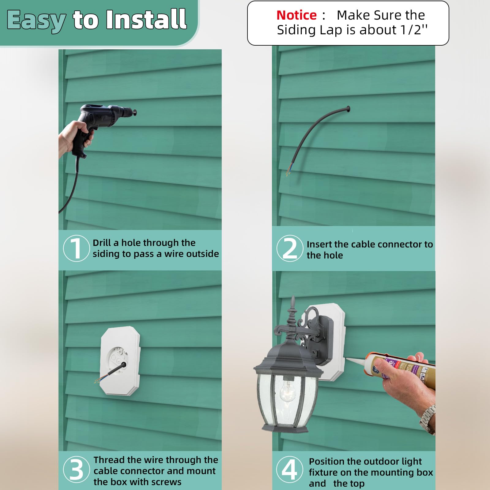 Vinyl Siding Repair Kit Vinyl Siding Mounting Blocks Kit With Built-in ...