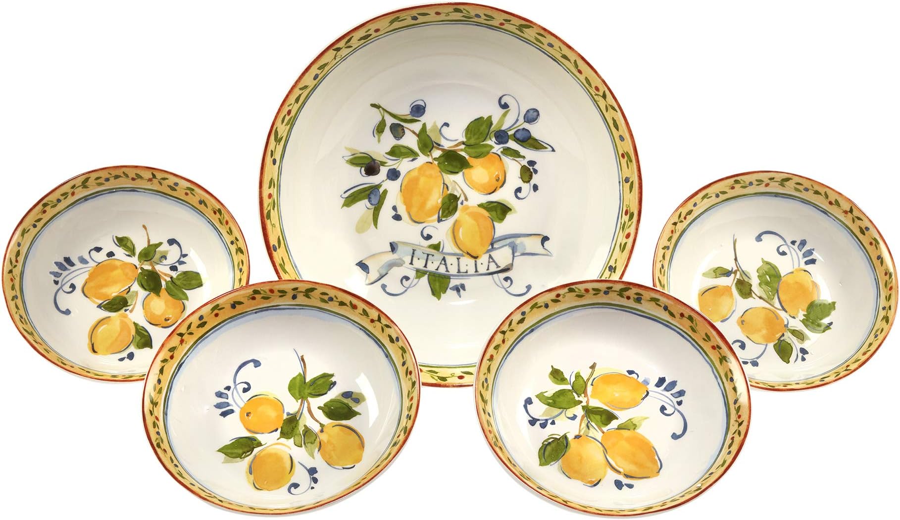 Amazon.com | Certified International Piazzette 9.25" Soup/Pasta Bowls ...