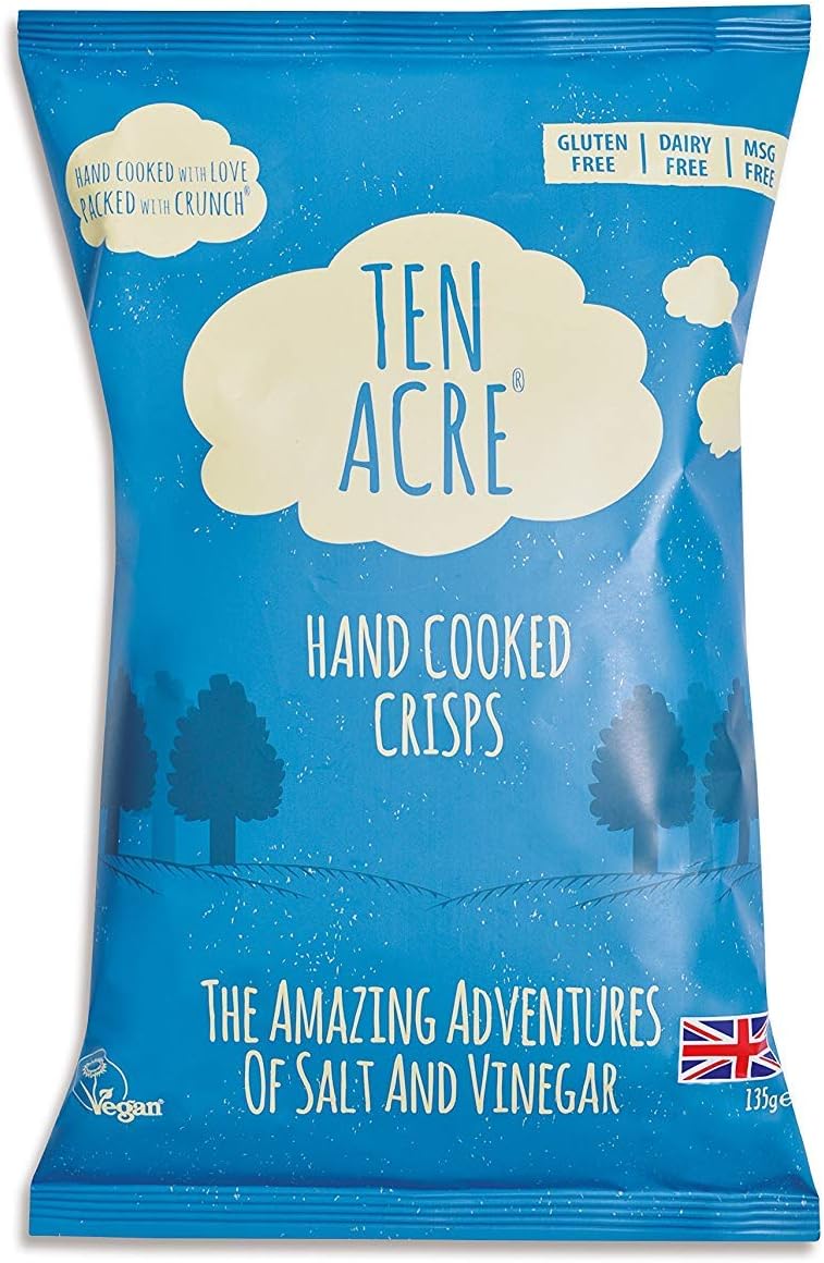 Ten Acre Vegan & Gluten Free Crisps – 135g (Case of 10) (Salt & Vinegar ...