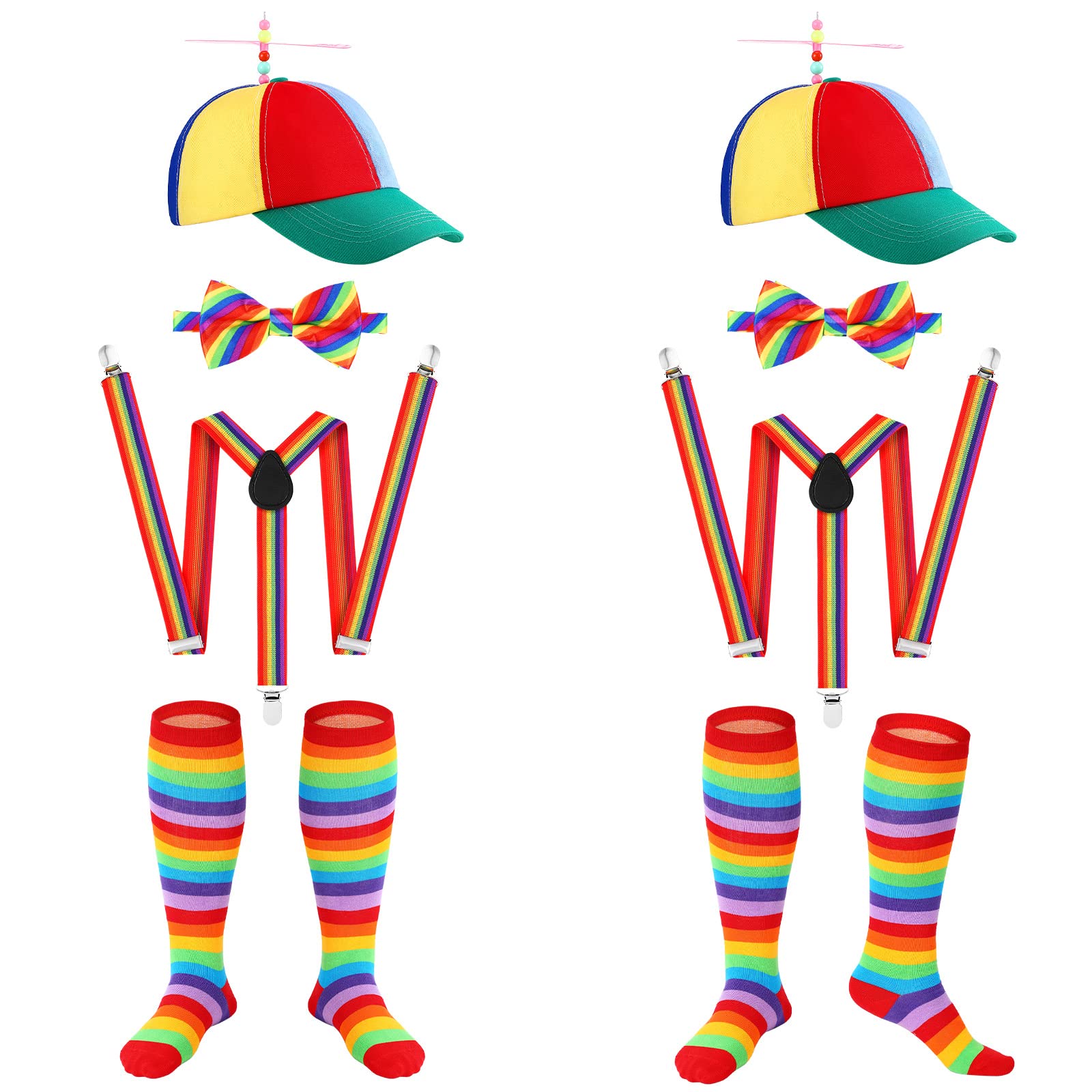 Amazon.com: Jiuguva 2 Set Halloween Propeller Hats Adults, Rainbow ...
