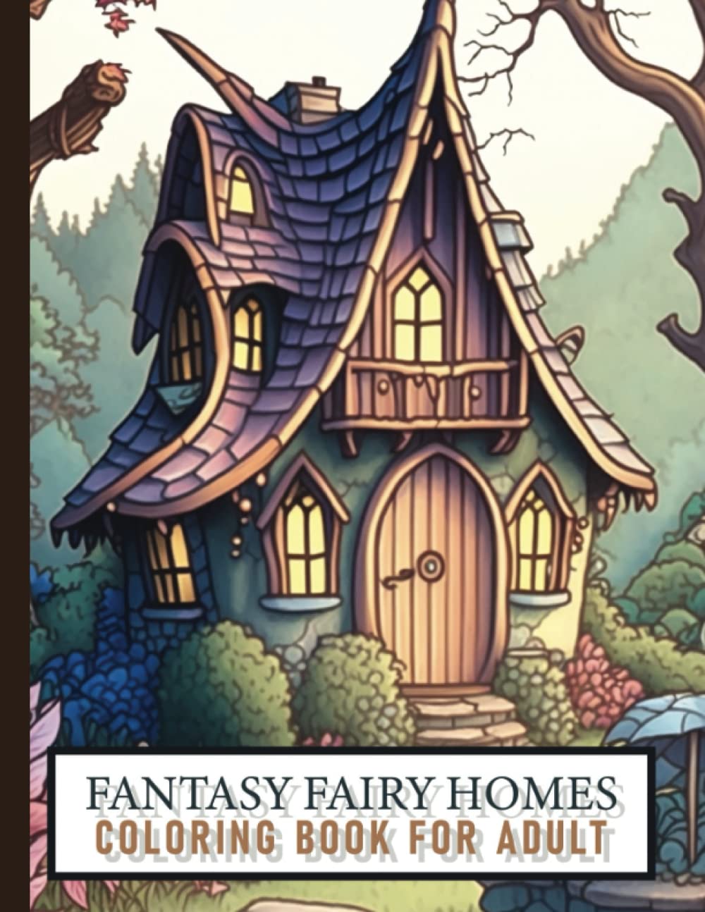 Amazon.com: Fantasy Fairy Houses Adult Coloring Book - 50 Pages, 8.5x11 ...