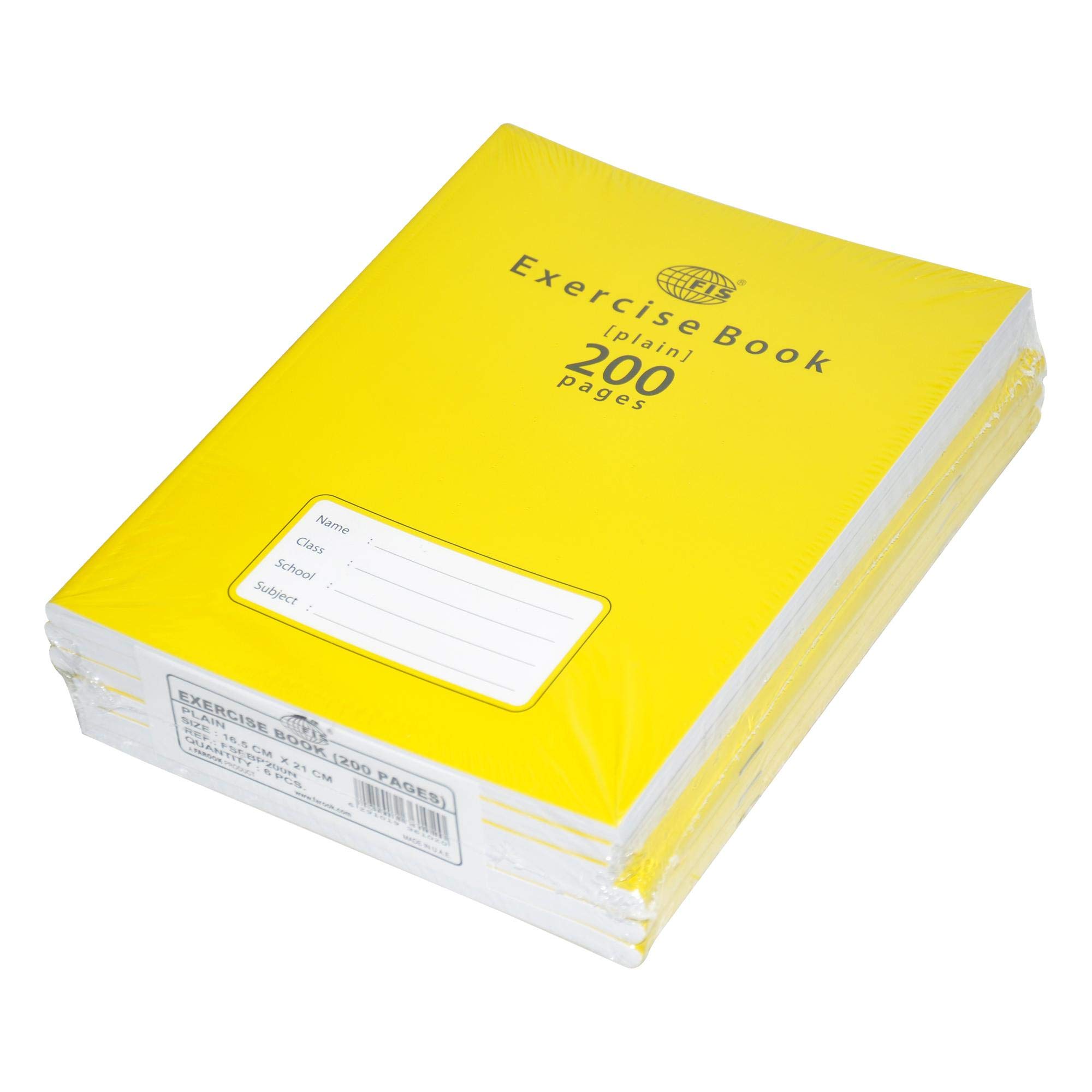 Buy FIS Exercise Books Plain 200 Pages Pack Of 6 Pieces 16 5 X 21 Cm