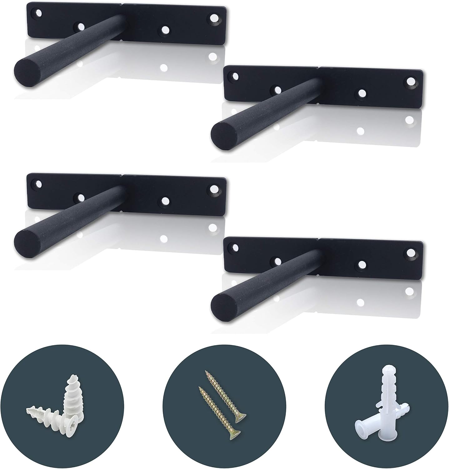 STANDSTEEL - Floating Shelf Bracket (4 pcs) - Premium Quality, Blind ...