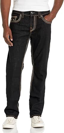 True Religion Men's Ricky Straight Big Qt Stitch Flap Jean at Amazon ...