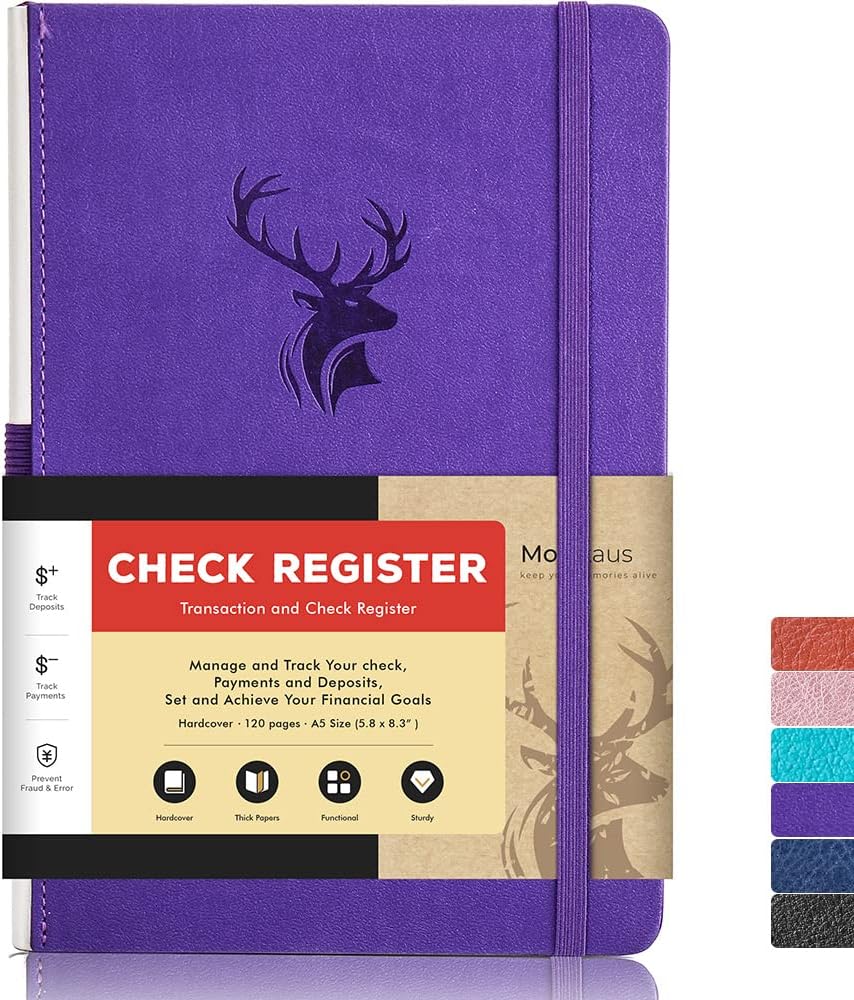 Amazon.com : Check Registers for Personal Checkbook, Checkbook Register ...