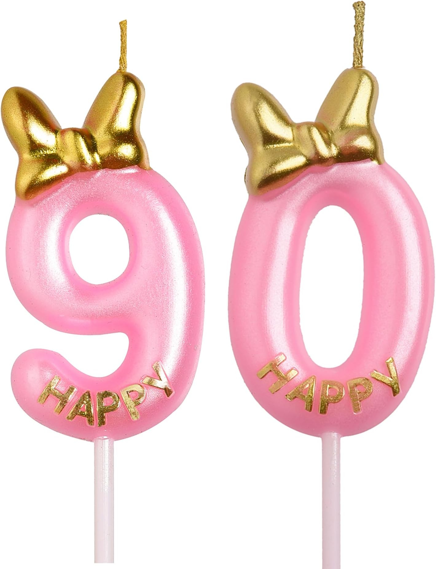 Amazon.com: AOOLADA 80th Birthday Candles, Gold 80 Year Old Number ...