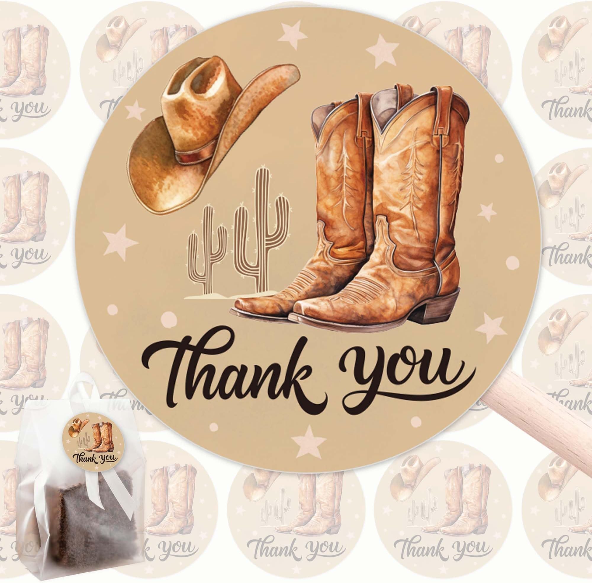 Amazon.com: 2.4 Inch Cute Cowboy Thank You for Celebrating with us ...
