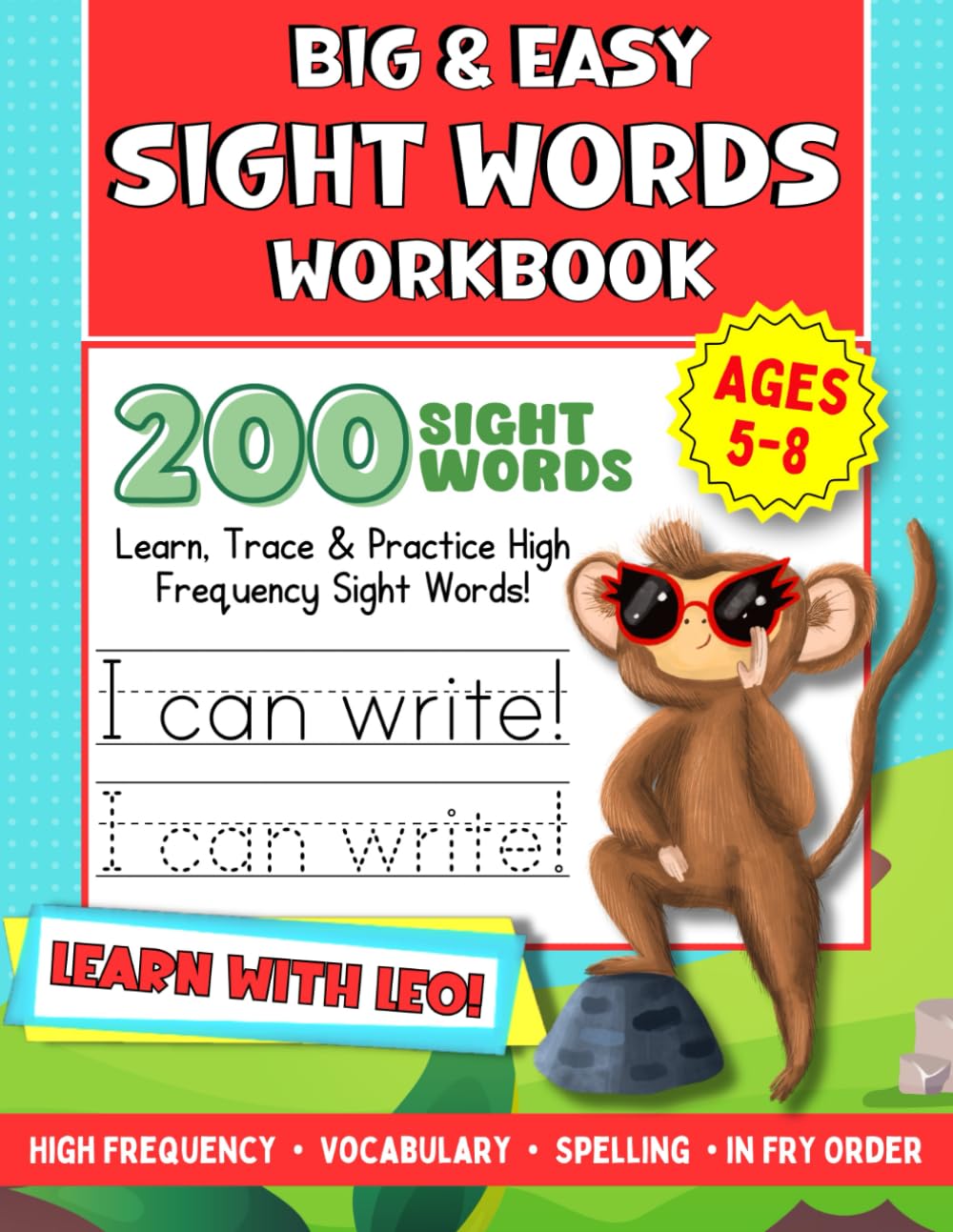 Amazon.com: Big and Easy Sight Words Workbook for Kids Learning to Read ...