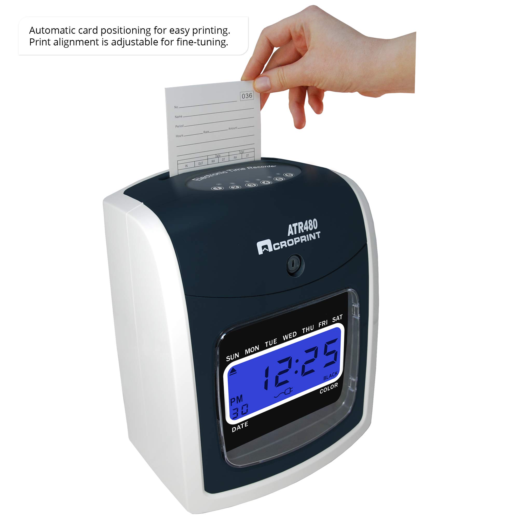 Amazon.com : Acroprint ATR480 Automatic Totalizing Time Clock Bundle ...