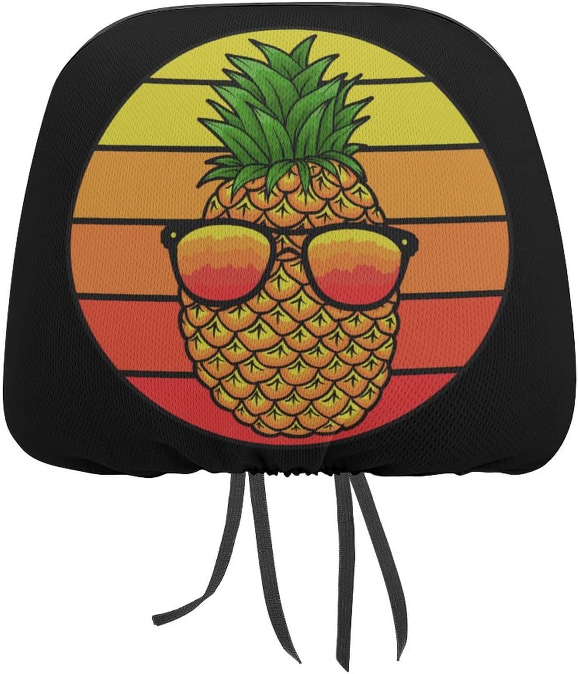 Amazon.com: Universal Car Headrest Cover Pineapple Eyeglasses Sunset ...
