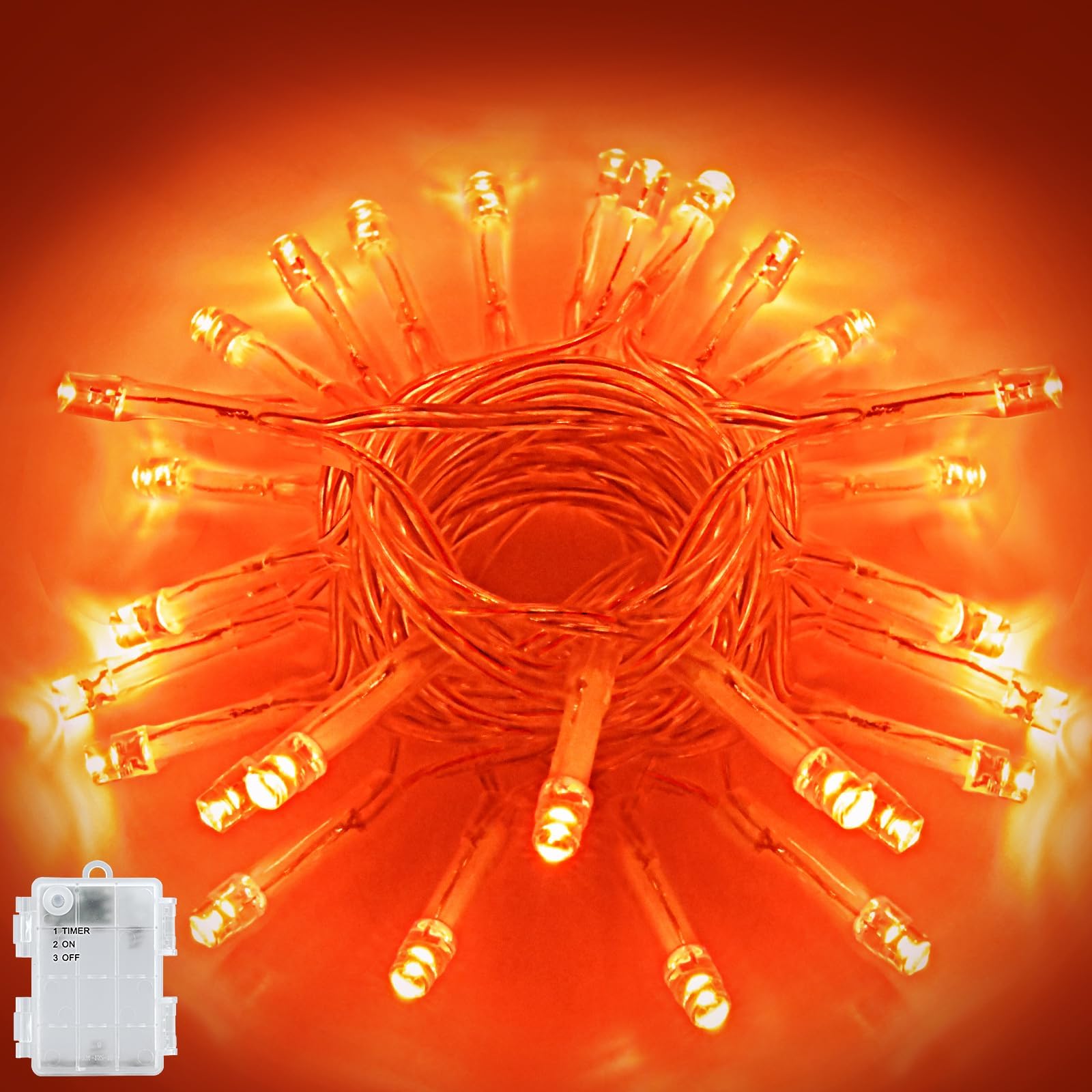 BOLWEO Orange Fairy Lights - 3M 30LED Halloween Lights Waterproof with ...