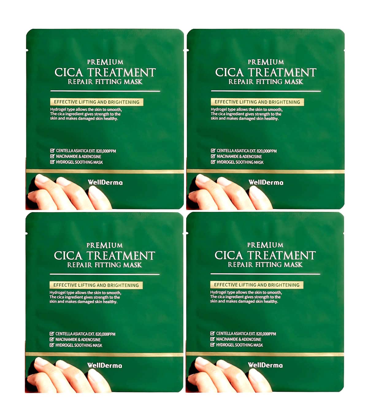Amazon.com: WELLDERMA Premium Cica Treatment Repair Fitting Gel Mask Pack 4 Sheets : Everything Else
