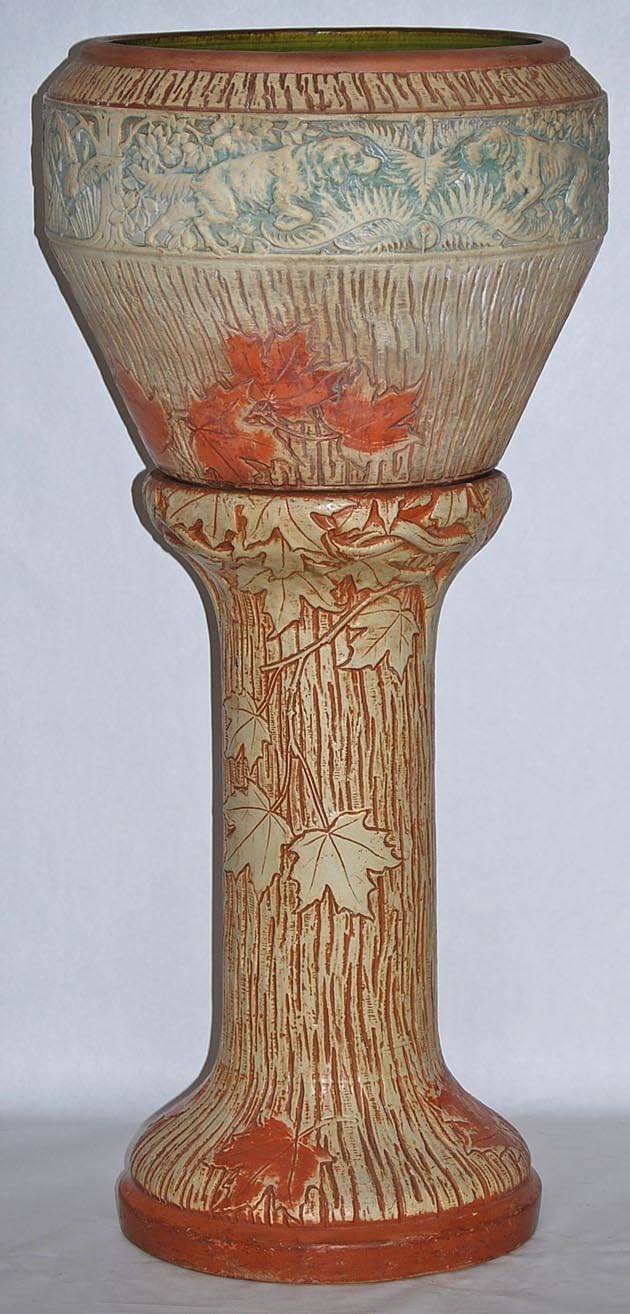 Roseville Pottery Sylvan Jardiniere & Pedestal 568-12 : Amazon.co.uk ...