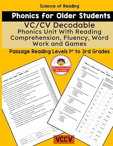 VC/CV Decodable Phonics Unit With Reading Comprehension, Fluency, Word ...