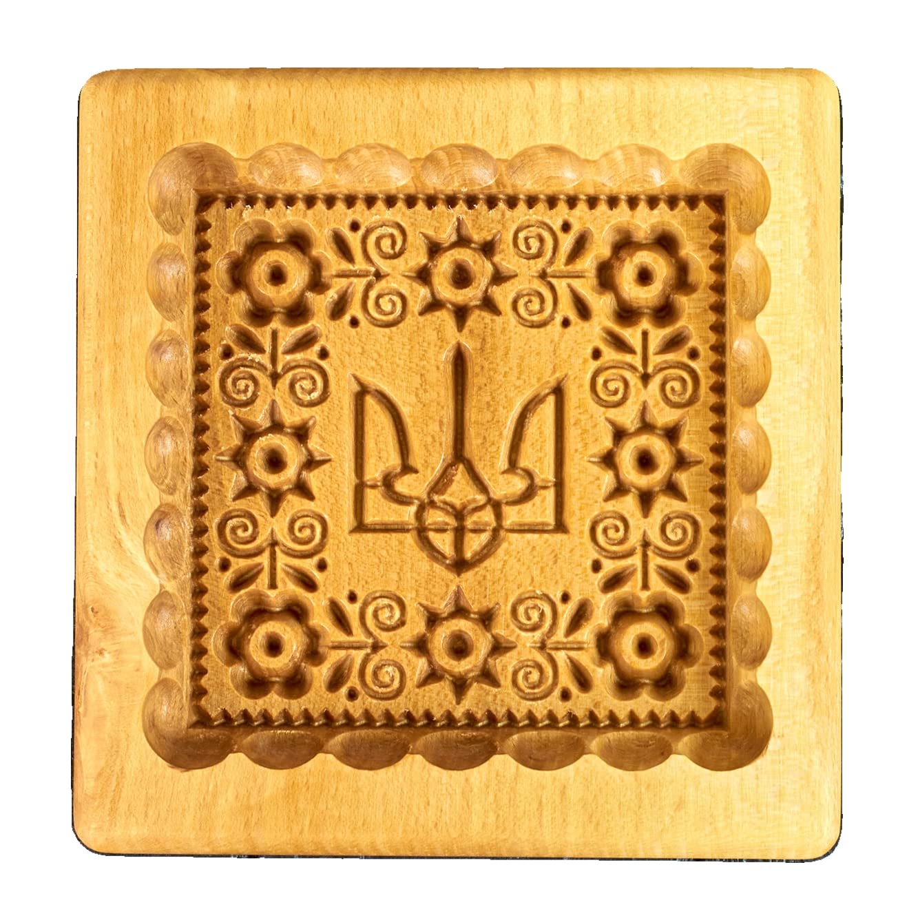 Amazon.com: Wooden cookie mold Emblem Ukraine Сhamomiles size 13 * 13 ...
