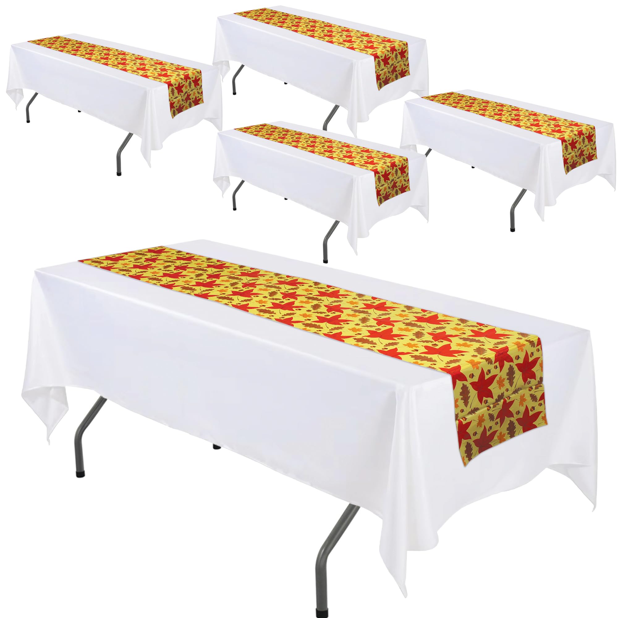 Amazon.com: Fall Maple Leaf Plastic Table Runner | (5 Pcs Pack ...