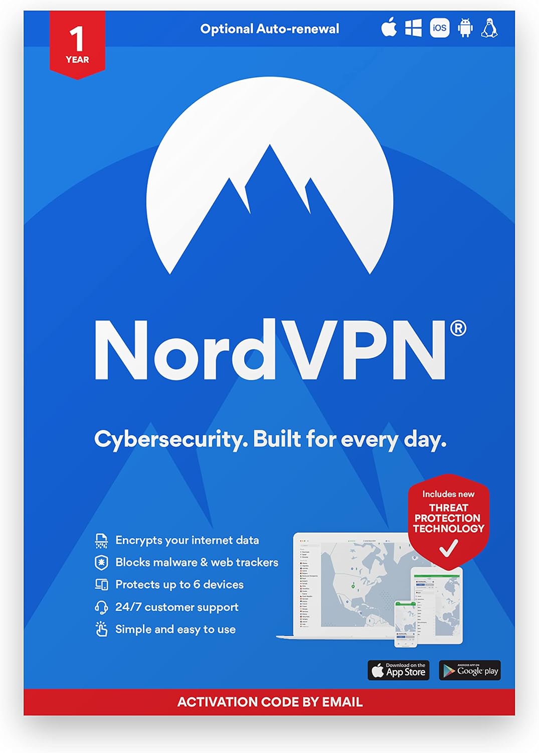 NordVPN Standard- 1-Year VPN & Cybersecurity Software - Block Malware ...