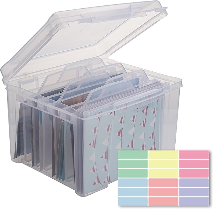 WRVCSS Greeting Card Storage & Organizer Box with 6 Coloful Removable ...